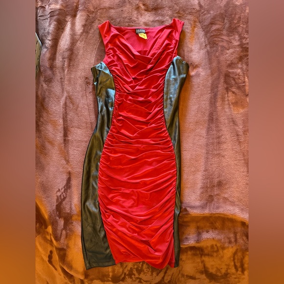 Joyce Leslie | Dresses | Joyce Leslie Red Dress With Leather Sides ...